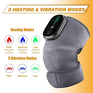 ONIYEA Knee Massager, Heated Knee Braces with Vibration, 3 Modes and 3 Intensities (1)