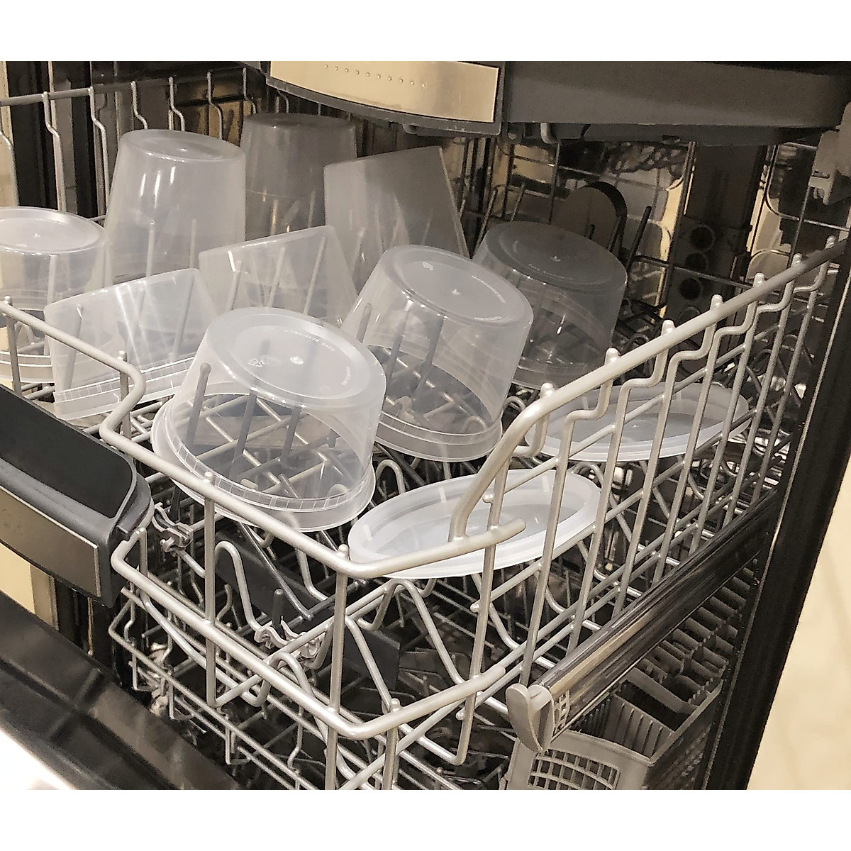 4U'LIFE Microwavable Translucent Plastic Deli Container and Lid Combo Pack (24 OZ (PACK OF 9))