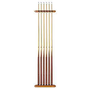 Fat Cat 2-Piece Wall Mounted Hardwood Billiard/Pool Cue Rack, Holds 6 Cues