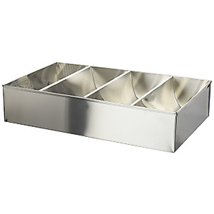 Winco 4-Compartment Stainless Steel Cutlery Bin