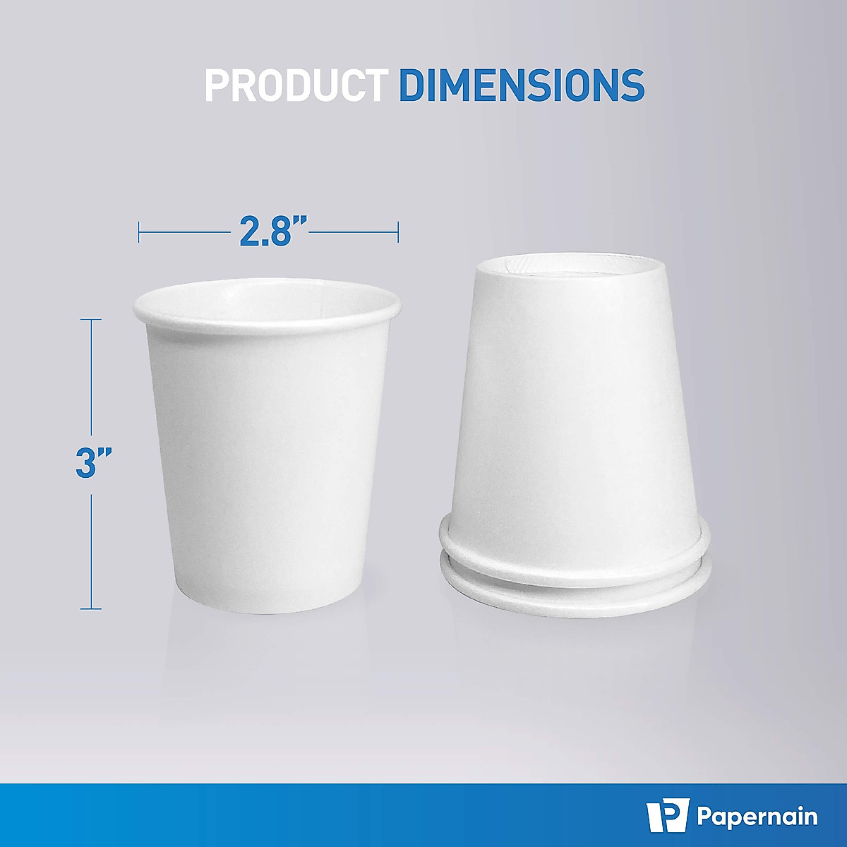 Papernain [6 oz, 200-Count, White Hot Paper Disposable Cups