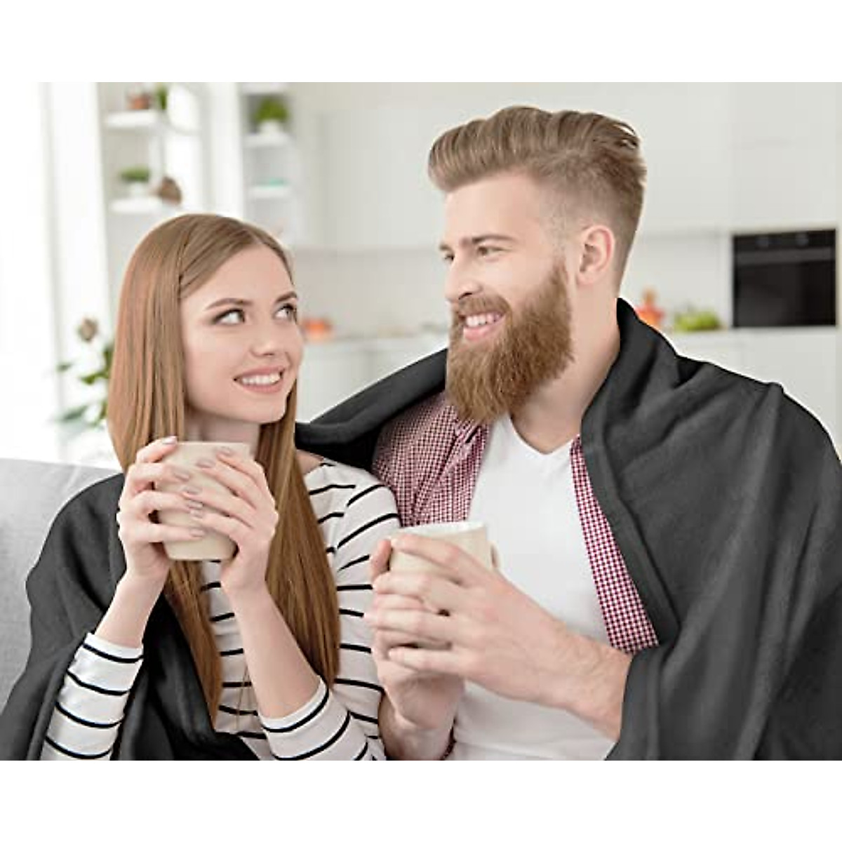 Utopia Bedding Fleece Blanket King Size Grey 300GSM Luxury Bed Blanket Anti-Static Fuzzy Soft Blanket Microfiber (90x102 Inches)