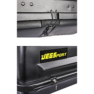 JEGS Rooftop Cargo Carrier for Car Storage - Large Roof Rack Cargo Carrier - Heavy Duty Weatherproof Storage - Made in USA - 18 Cubic Ft - 110 Lb Capacity - Aero Hard Shell Cargo Carrier