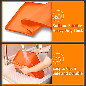 Silicone Griddle Mat, Orange Grill Mat for 28" Griddle, Keeps Lid Clean and Away from Insects, Leaves and Rust