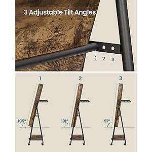 SONGMICS 6 LEDs Lockable Mirror Jewelry Cabinet,Organizer, Standing Jewelry Armoire with 4 Wheels, Mirror with Jewelry Storage, Coat Rack, Shelf, Rustic Brown and Black UJJC005X01