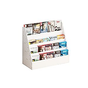 ALISENED 4 Sling Bookcase Display Stand Storage Bookshelf with 4 Shelves Book Display Rack Storage Bookcase Organizer Book Shelf Case Organizer Wooden