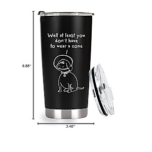 LALDEC Get Well Soon Gifts For Women Post After Surgery, Grief Gifts For Women, Surgery Recovery Gifts For Women Men, At Least You Don’t Have To Wear a Cone 20 Oz Tumbler