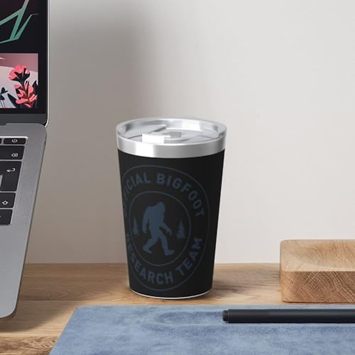 12oz Tumbler Vintage Bigfoot Forest Stainless Steel Cup With Straw And Lid Spill Proof Bulk Double Wall Vacuum Reusable Water Tumblers For Cold Hot Drink