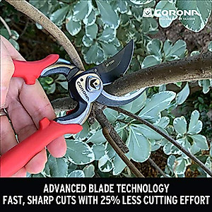 Corona BP 7200 Forged Pro Cut Bypass Hand Pruner, 1-Inch, Red