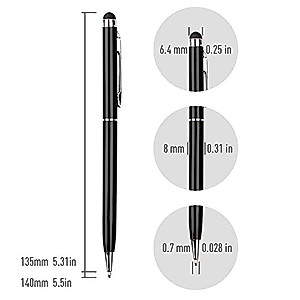homEdge Stylus Pen and Ink Pen Set of 12 Pack, Universal 2 in 1 Capacitive Stylus Ball Point Pens Compatible with iPad, iPhone, Samsung, Kindle Touch