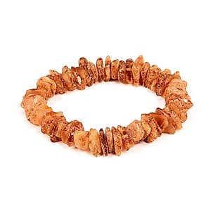 AMBERAGE Natural Baltic Amber Bracelet for Adults (Women/Men) - Hand Made from Raw/Certified Baltic Amber Beads