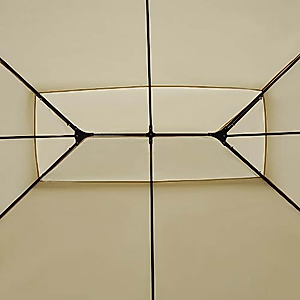 Outsunny 10' x 13' Patio Gazebo, Outdoor Gazebo Canopy Shelter with Curtains, Vented Roof, Steel Frame for Garden, Lawn, Backyard and Deck, Cream White