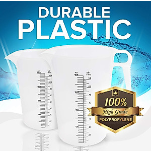 ACCUPOUR 4oz (110 mL) Graduated Cylinder, and 8oz (250 ml) Measuring Pitcher- Heat Resistant & Chemical Resistant, Great for Chemicals, Oil, Pool and Lawn, Home Brew - Ounce (oz) and Milliliter (mL)