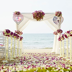 4Pack 10inch Sublimation Wind Spinner Blanks, 3D Aluminum Double Sided Sublimation Wind Powered Kinetic Sculpture for Yard and Garden Art（Heart）