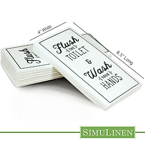 Wash Your Hands, Cheeky Disposable Guest Hand Towels for Bathrooms –- Linen-Feel Paper Towels, Cloth-Like Texture, Single-Use - Size: 12x17” Unfolded & 8.5x4” Folded 25ct By SimuLinen