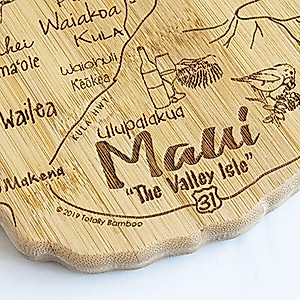 Totally Bamboo Destination Maui Serving and Cutting Board, Includes Hang Tie for Wall Display