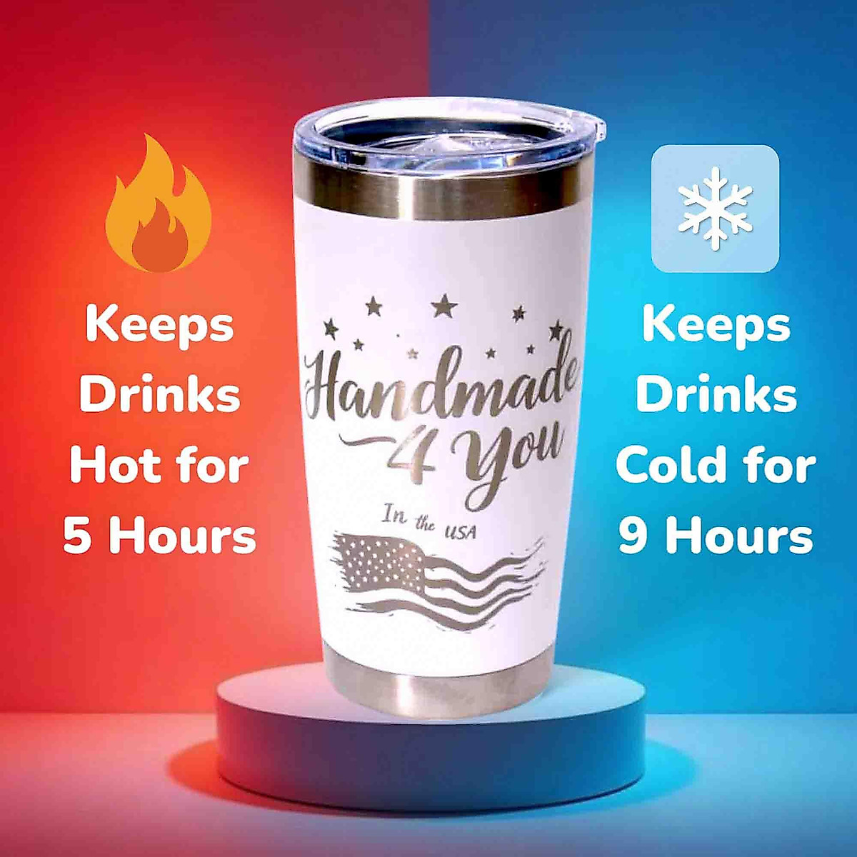 Made4You, 'It's My Birthday!', Laser Engraved Stainless Steel Tumbler, 20 Oz., Birthday Theme Gift, White Color, Gift to Celebrate Your Birthday