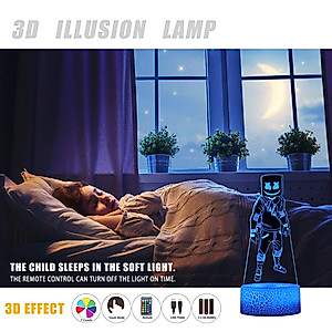 Wronka 5 in 1 Sets 3D Anime Night Light Toys, LED Illusion Lamp, 16 Color Change Bedside Lamp with Remote Control, Xmas Birthday Gift for Kids Child