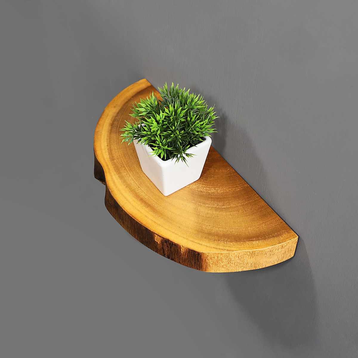 [PJ Collection] Small Live Edge Floating Wall Shelf with Paulownia Wood, Natural Wood Shelf, Floating Wall Shelf, Handcrafted Wall Shelf, Live Edge Wall Shelf