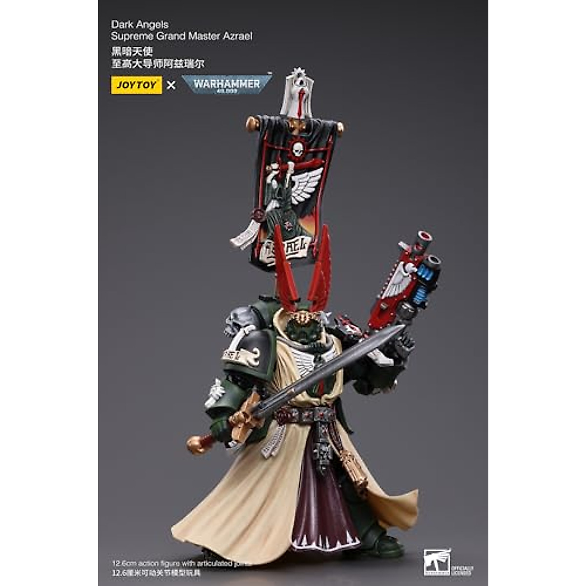 JoyToy Warhammer 40K Dark Angels Supreme Grand Master Azrael 1:18 Scale Action Figure