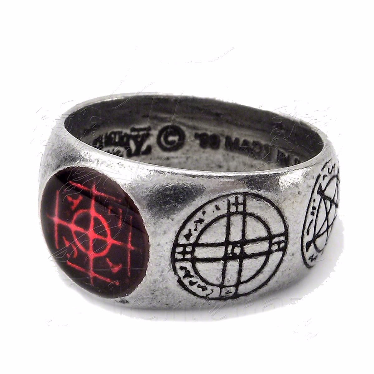 Agla Alchemy Gothic Pewter Talisman Ring - size 7