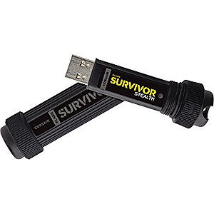 Corsair Flash Survivor Stealth 32GB USB 3.0 Flash Drive, Black