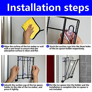 Ice Scoop Holder Foldable, Metal Heavy Duty Ice Maker Scoop Holder for Ice Maker Kitchen Freezer Bar Party Wedding, Large Capacity, Durable＆Easy Clean (Large)