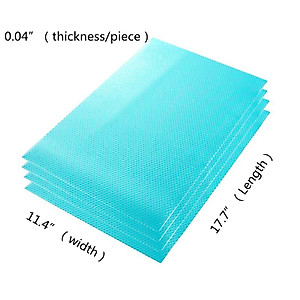 Cafurty 4 Pcs Refrigerator Mats, Fridge Mats Can Be Cut Refrigerator Pads Fridge Pads Vegetable Fruits Fresh Pad Drawer Table Placemats Cabinet Protective Pads Shelves Drawer Mats - Blue