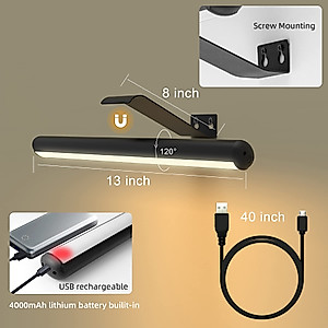 Arixinks Rechargeable Picture Light with Remote,Wireless Battery Painting Light with 3 Lighting Colors,Art Light Display Lamp with Dimmable Timer, Full Metal Picture Light for Picture Gallery Dart