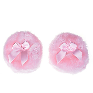 4 Pcs Large Size Ultra Soft Plush Baby Fluffy Powder Puff Comfortable Toddler Body Dusting Powder Puffs Talcum Powders Puff with Cute Bowknot,3.9 Inch (Pink) BY DINGJIN