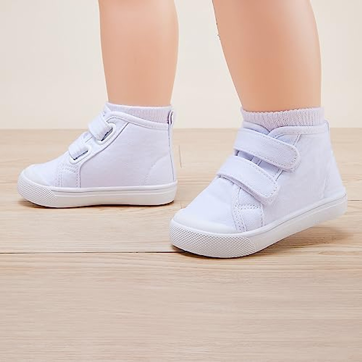 BMCiTYBM Baby Canvas Shoes Boys Girls Walking Sneakers Infant First Walkers Anti-Slip 6 9 12 18 24 Months White 12-18 Months Toddler