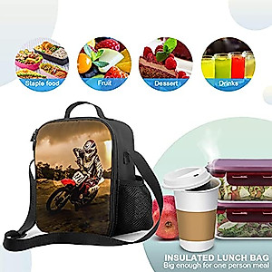 Nerxy Insulated Dirt-Bike Motocross Lunch Cooler Tote Bag Lightweight Motorcycle Reusable Thermal Lunch Bags Motorcyclist Food Container for Boys Men Girls
