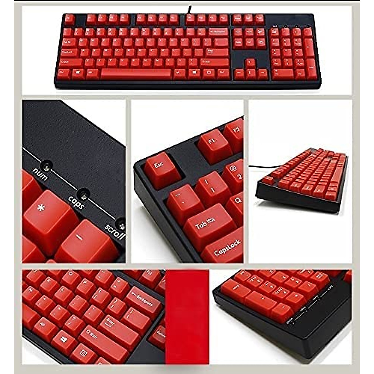 zhanghong Wired Mechanical Ergonomic Gaming Keyboard 108-Key Anti-Ghosting Full Size for Laptop Computer Game