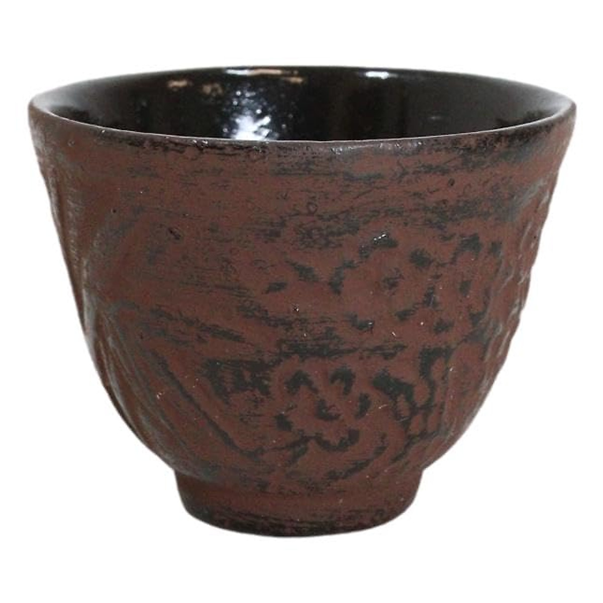 Ebros Gift Japanese Traditional Style Cast Iron Tea Bamboo Design In Red Burgundy Color Tea Cups Teacups Set Of 2 Drinkware Tetsubin Style Tea Service