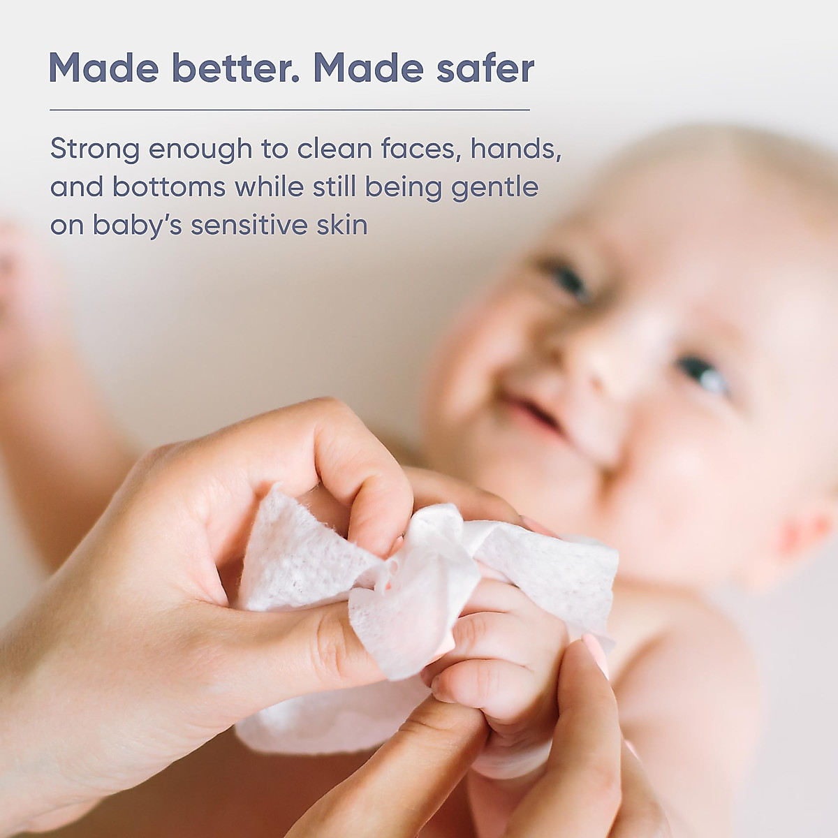 MADE OF Organic Sensitive Baby Wipes - Hypoallergenic Soothing Wipes for Sensitive Skin - Fragrance-Free, Chemical-Free, Alcohol-Free - Water Based Soothing Aloe and Argan Oil (72 Count (Pack of 1))