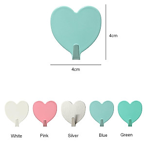 ZAAWUUT Adhesive Wall Hooks,10 Pieces Stainless Steel Decorative Sticky Hanger Without Nails for Home Office Classroom (White)