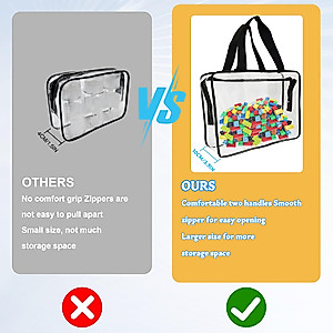 Acrebow 6 Packs Large Toy Storage Bags Clear PVC Organizing Bags With Zipper Travel Waterproof Organizer Bags For Board Games, Building Blocks, Puzzles, Toys, Kids Books