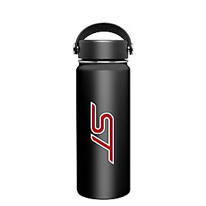 iPick Image for Ford Focus ST Laser Etched 18 oz Dual-Wall Insulated Black Stainless Steel Water Bottle Travel Tumbler Mug