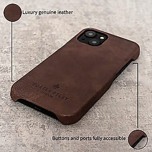 Porter Riley - Leather Case for iPhone 12 Mini (5.4"). Premium Genuine Leather Slimline Back Case (Chocolate Brown)