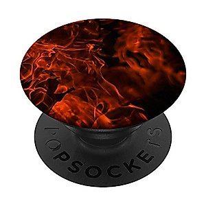 Pop Out Cell Phone Holder Button for Hand Black Red Design PopSockets PopGrip: Swappable Grip for Phones & Tablets