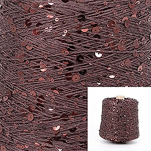 SYLALE 50G Acrylic Handmade Knitting Yarn Cotton Wool Crochet Yarn 3mm + 6mm Sequin Thread DIY Yarn for Crocheting (Color : Blue)