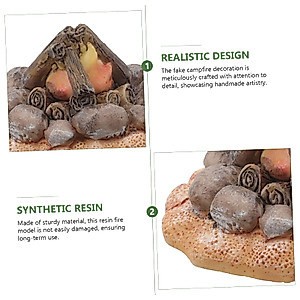 KONTONTY Synthetic Resin Campfire Ornament Fire Model Ornament Pit Pretend Campfire