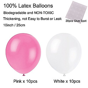 ZERODECO Birthday Party Decoration, Happy Birthday Banner with Paper Fans, Honeycomb Balls, Triangular Pennants, Circle Paper Garland, Hanging Swirls and Balloons - Pink, Rose Red and White