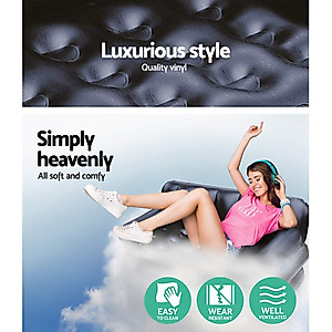 Bestway 75054 Multipurpose Sofa, 188 x 152 x 64 cm, PVC, Black, 74 x 60 x 25 inch