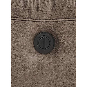 Signature Design by Ashley Stoneland Faux Leather Double Reclining Loveseat with Console Brown 1 Love Seats, Gray