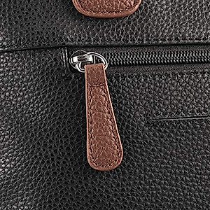 B.Amici™ Nicole RFID Greenwich Multi-Pocket Leather Satchel, RFID Protection, 2-Tone Design