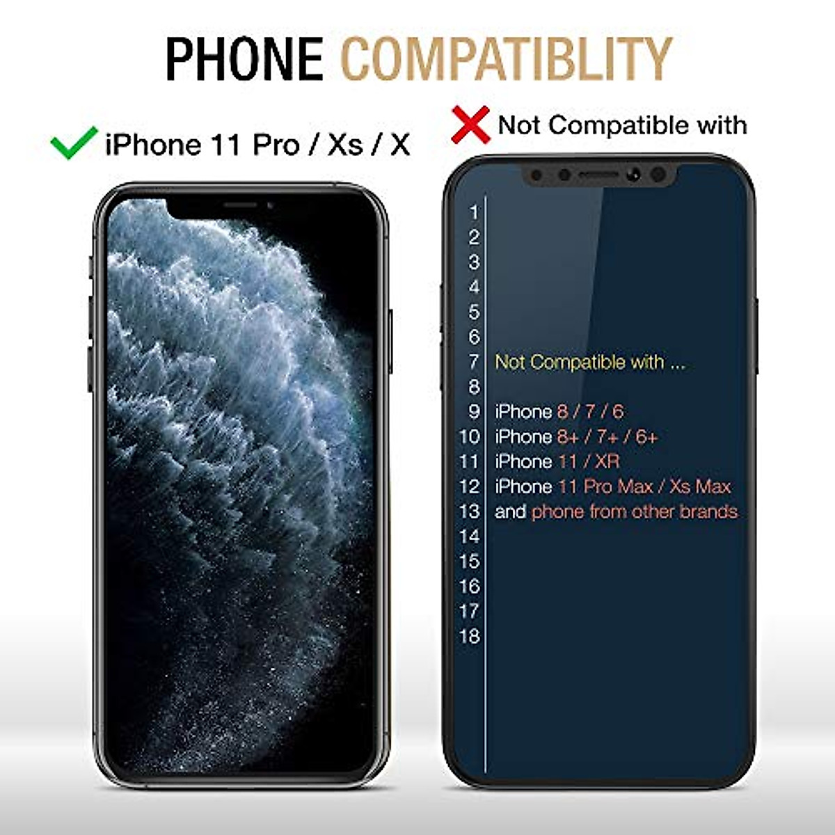 XDesign HyperPro Series Designed for Apple iPhone 11 Pro Case (2019 5.8") Slim Fit/GXD Cushion Drop Protection - Black