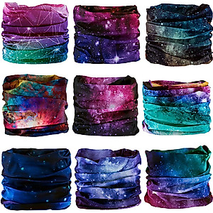 KALILY 12pcs/9pcs/6pcs Headband Bandana - Face Mask Headwear Neck Gaiter Shield Scarf olid Color