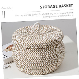 CAXUSD Rope Storage Basket Toilet Paper Basket Baskets with Lids Laundry Baskets Snack Trays Laundry Hamper Rope Basket Tablescape Decor Key Basket Jute Rope Cotton Rope Baby Fruit Basket