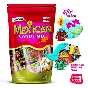 RICO RICO Mexican Candy 50 pcs - Dulces Mexicanos Surtidos, Mexican Snacks, Mexican Candies, Sweet and Spicy Candy Assortment Mix by RICO RICO